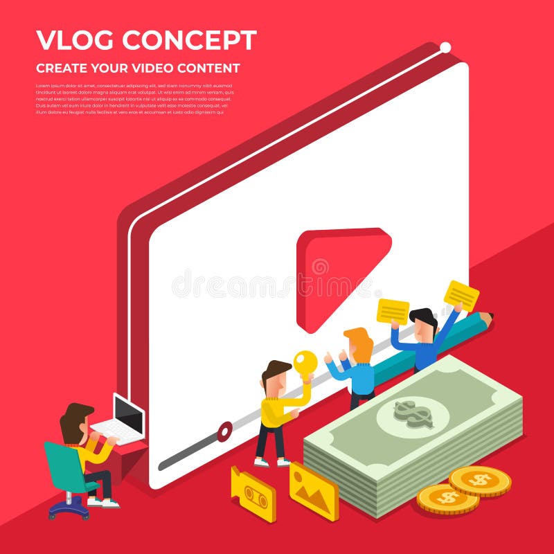 Daily vlog concept. stock illustration. Illustration of graphic - 95516686