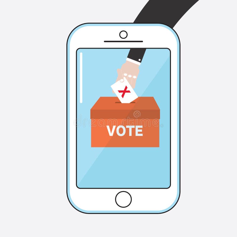 Flat Design Voting Online Via Smartphone Concept Vector Stock Vector ...