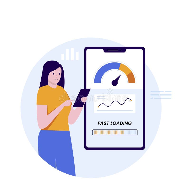 Flat Design of Web Page Loading Speed Test Stock Illustration ...