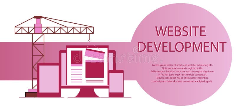 Flat Design of Website Under Construction, Web Page Building Pro Stock ...