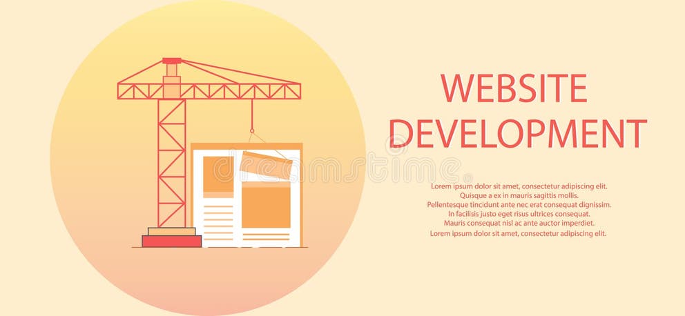 Flat Design of Website Under Construction, Web Page Building Pro Stock ...