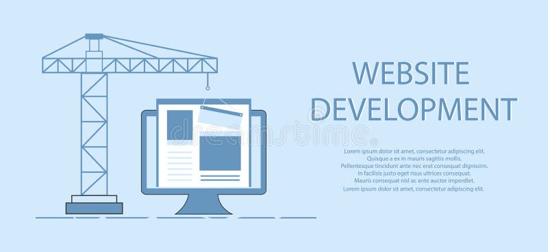 Flat Design of Website Under Construction, Web Page Building Process ...