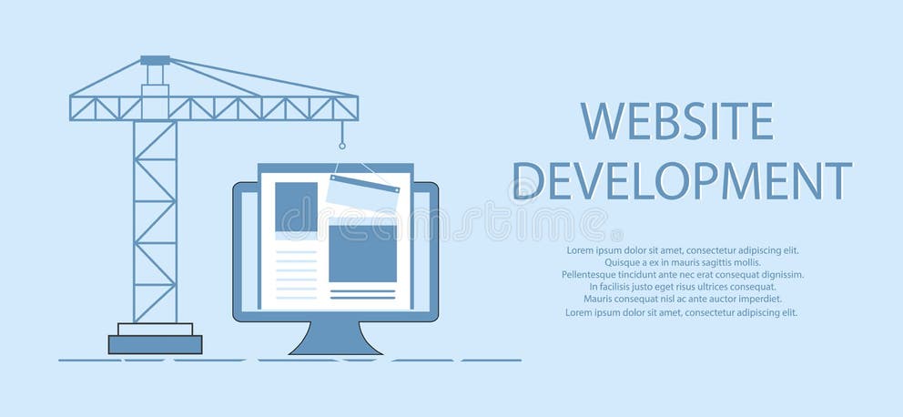 Flat Design of Website Under Construction, Web Page Building Process ...