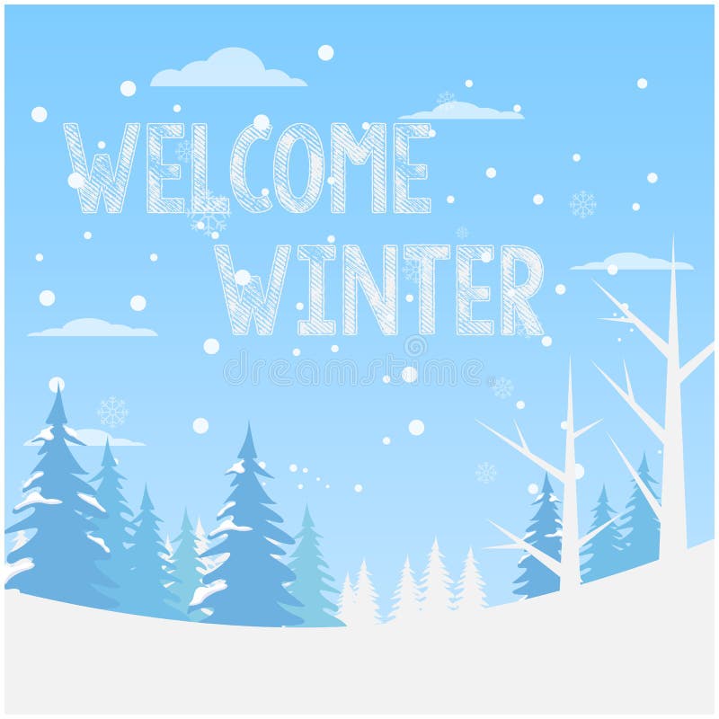 Welcome winter card design stock vector. Illustration of border - 81234766