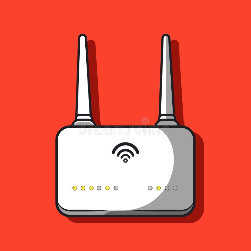 Flat Design WiFi Router Icon Internet Connection Symbol Stock ...