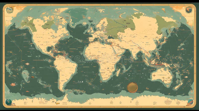 Flat-design World Map Featuring Accurate Political Boundaries. Stock ...