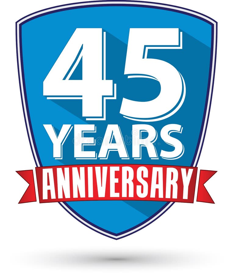 Celebrating 45th Anniversary Golden Sign with Diamonds, Vector Stock ...