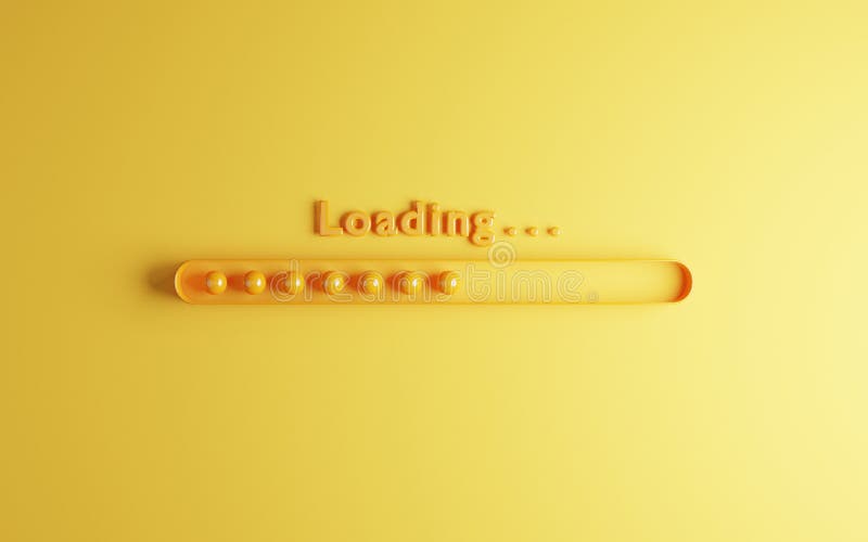 Flat Design of Yellow Loading Icon or Download Bar for Technology and ...