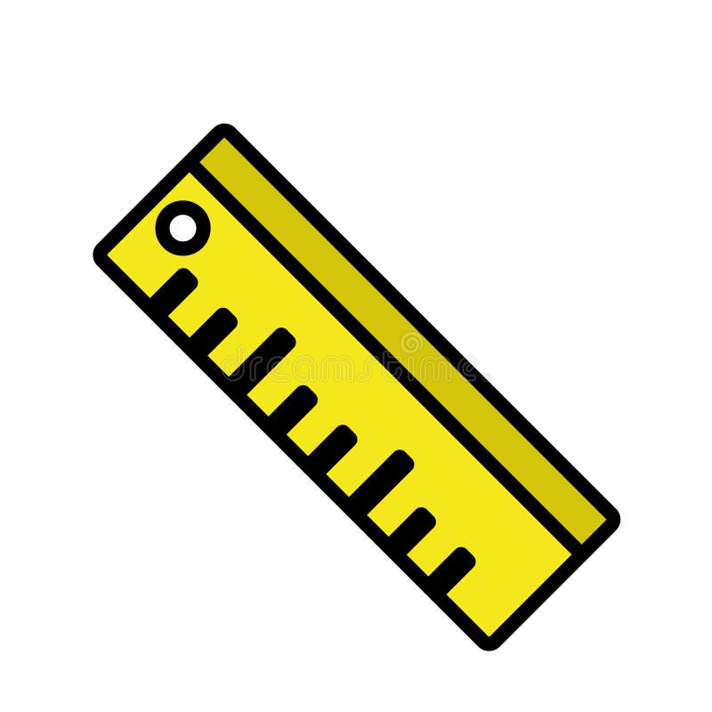 Flat Design Yellow Ruler Icon. Vector Stock Illustration - Illustration ...