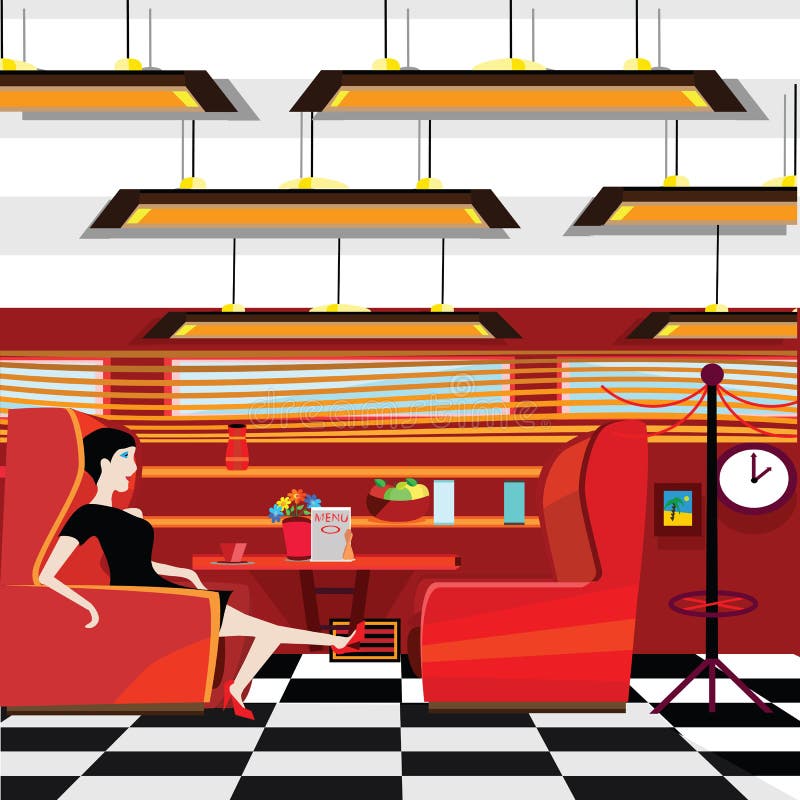 Flat designed diner stock vector. Illustration of business - 71808695