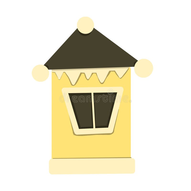 Yellow Flat Designed House in Cartoon Style Stock Illustration ...