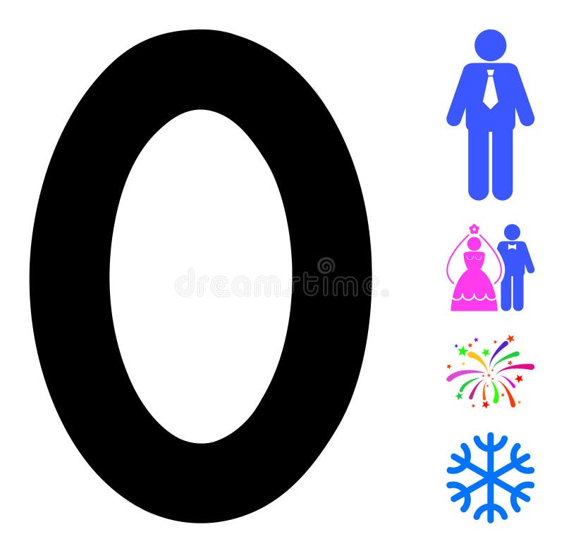 Flat Digit Zero Vector Icon Symbol Stock Vector - Illustration of ...
