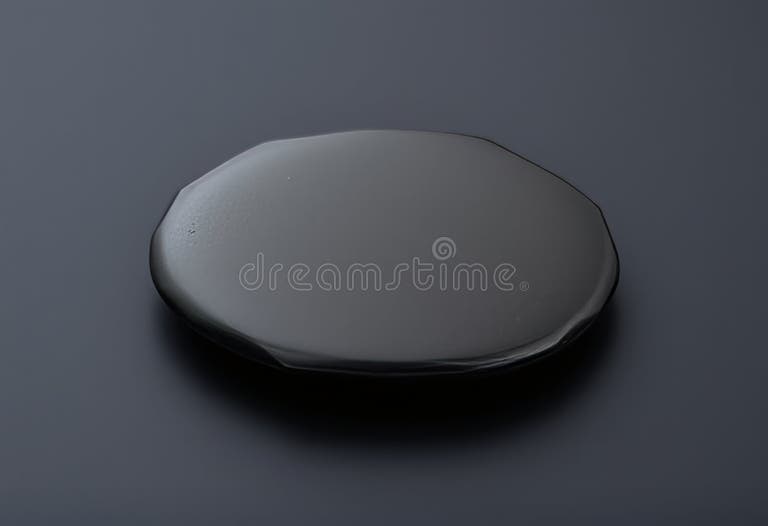 Flat Disc Shaped Pebble with a Matte Black Finish and a Polished Stock ...