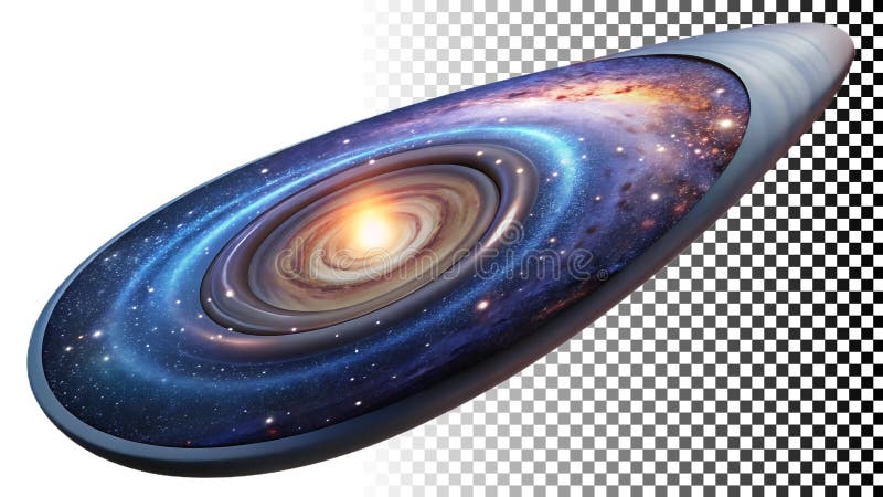 Flat Disk Shape with Spiral Galaxy Cosmos Abstract Design Png ...