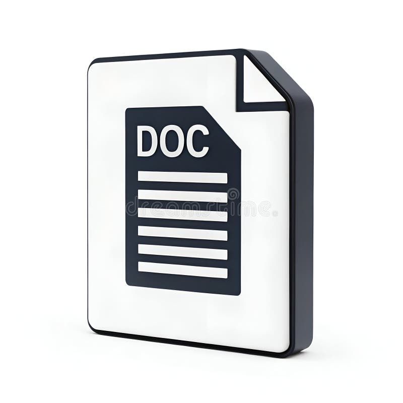 "Doc File Icon Illustration Isolated on White Background Stock ...