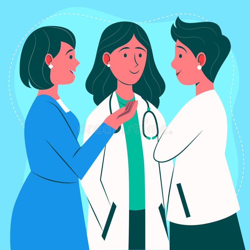 Flat Doctors and Nurses Talking Vector Illustration. Stock Vector ...