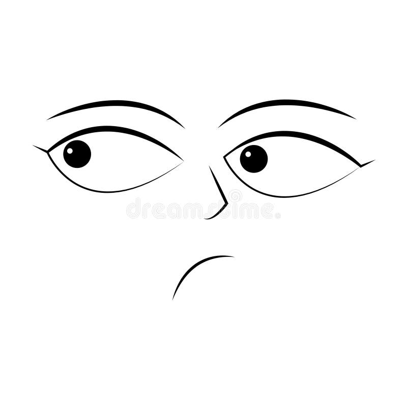 Flat Doubt Expression Emote Avatar Stock Illustration - Illustration of ...