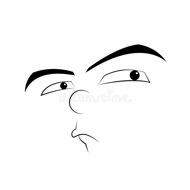 Flat Doubt Expression Emote Avatar Stock Illustration - Illustration of ...