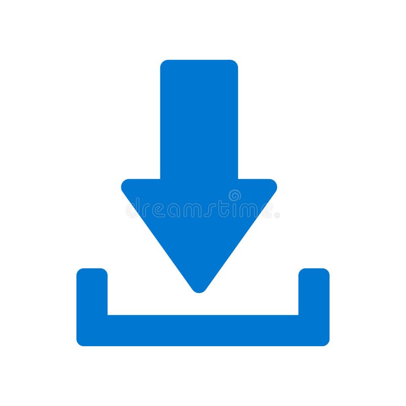Flat Download Icon Vector Editable Color Stock Vector - Illustration of ...