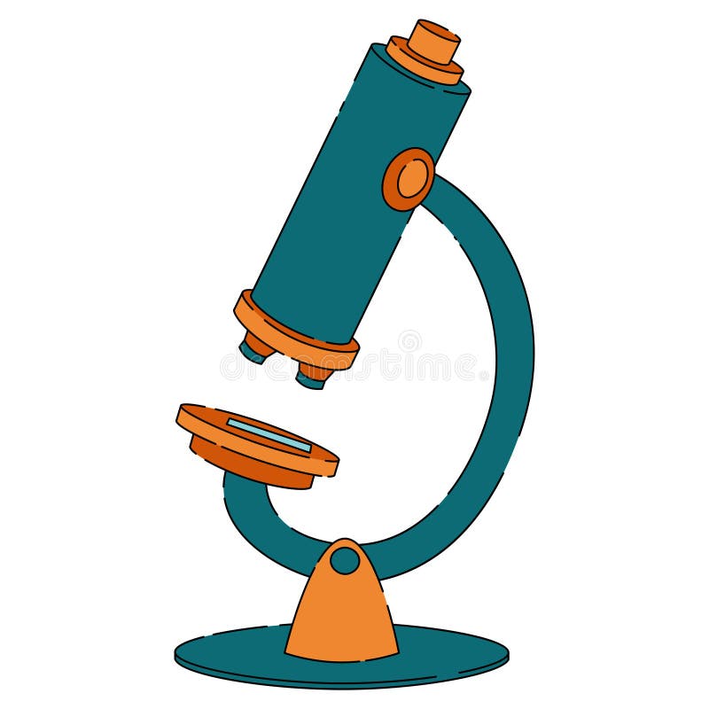 Flat Drawing Laboratory Microscope. School and Education Stock Vector ...