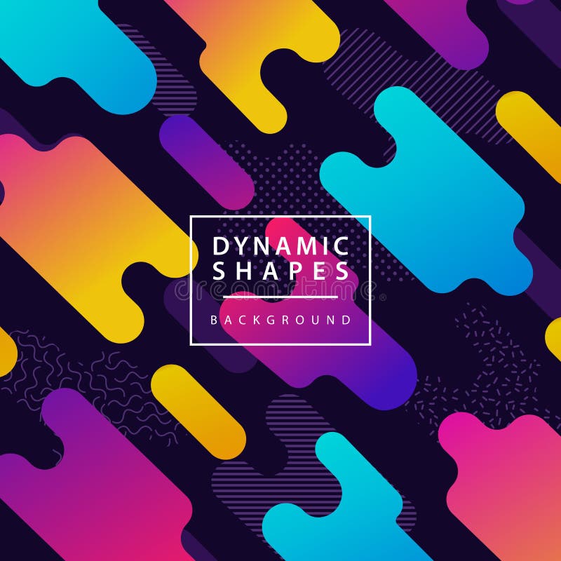 Abstract Flat Dynamic Circle Frames Background with Trendy Shapes Stock ...