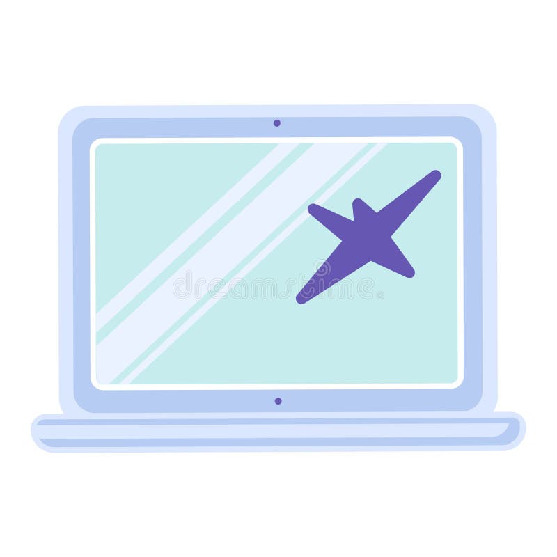 Flat E Waste Broken Portable Laptop Screen Icon Stock Vector ...