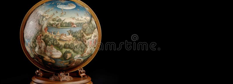 Flat Earth Atlas Map, Black Background. the Concept of Globalization ...