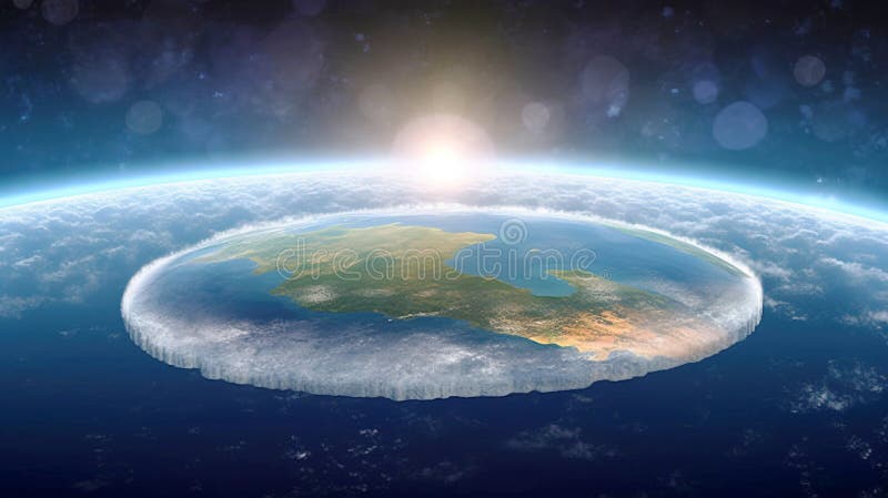 Flat Earth Atlas Map, Black Background. the Concept of Globalization ...