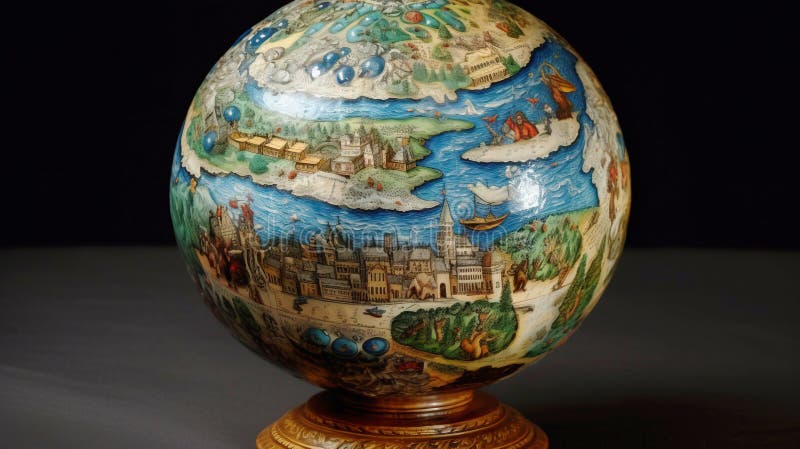 Flat Earth Atlas Map, Black Background. the Concept of Globalization ...