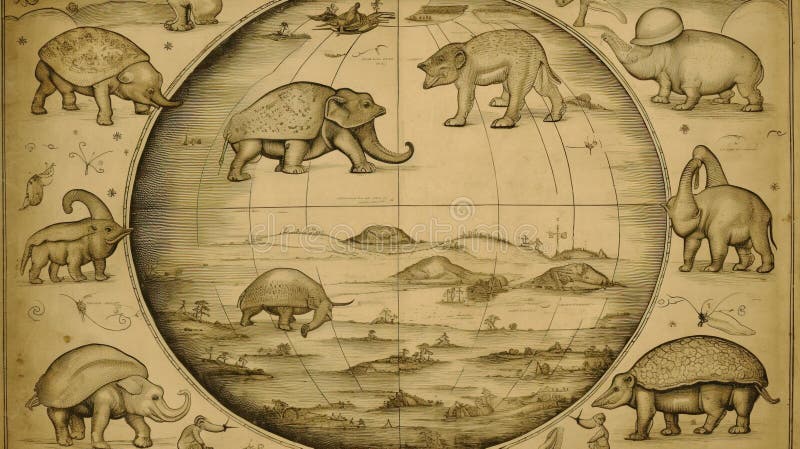 Flat Earth Atlas Map, Black Background. the Concept of Globalization ...