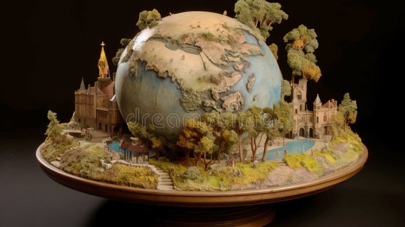Flat Earth Atlas Map, Black Background. the Concept of Globalization ...