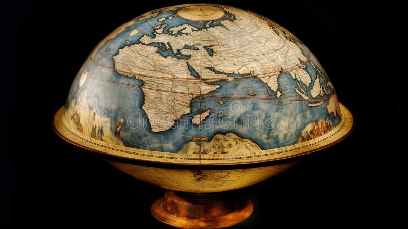 Flat Earth Atlas Map, Black Background. the Concept of Globalization ...
