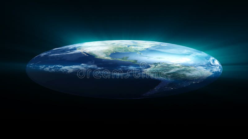 Flat Earth on Black Background. Digital Illustration Stock Image ...