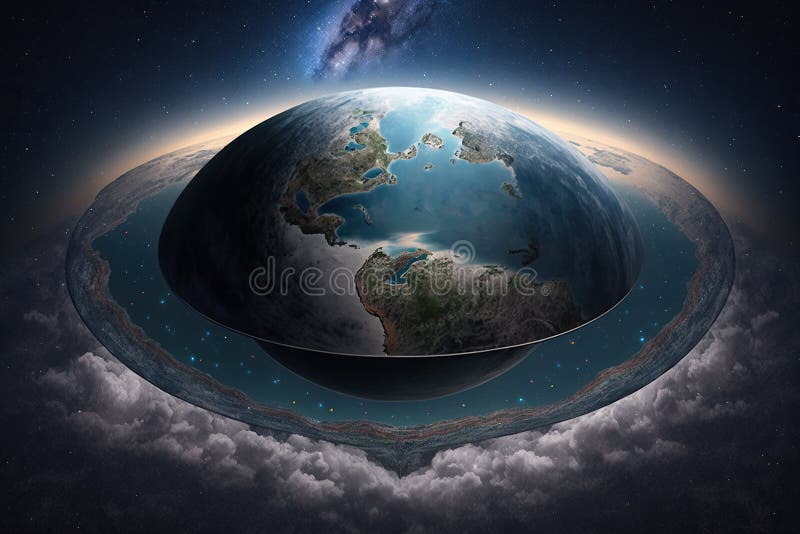 Flat Earth in Cosmos, Created with Generative AI Technology Stock ...