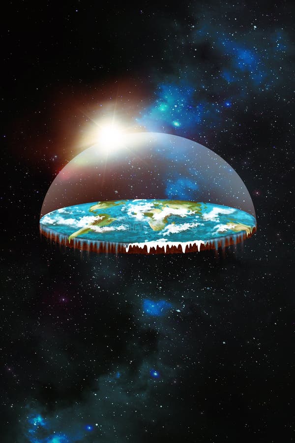 Flat earth in space stock image. Image of ocean, disc - 171596983