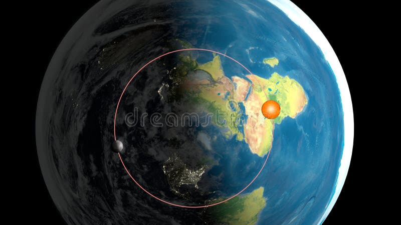 Flat Earth Model. Top View. Topographic Map Stock Illustration ...