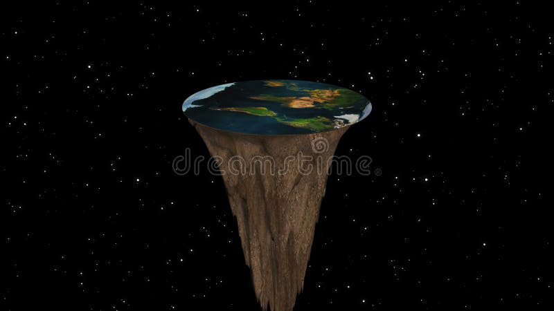 Flat Earth with Nature Landscape, Ancient Belief in Plane Globe in Form ...