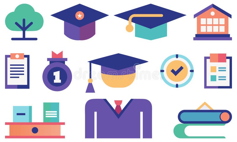 Flat Education Icons Set for Academic Purposes-a-professional-education ...