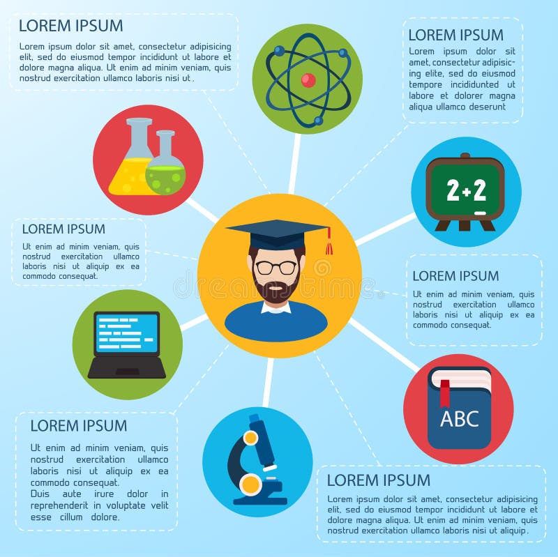 Flat Education Infographic Background Stock Vector - Illustration of ...