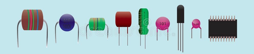 Flat Electronic Components Concept with Electric Circuit Board ...