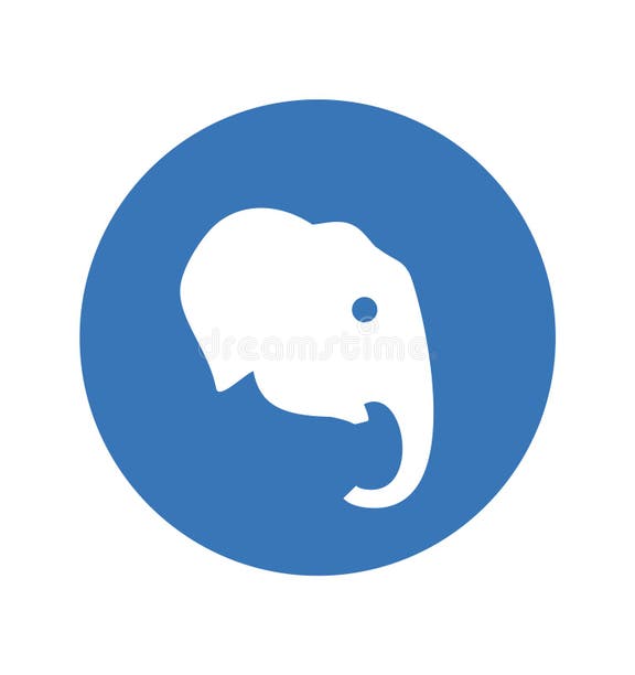 Flat elephant face icon stock vector. Illustration of africa - 269369678