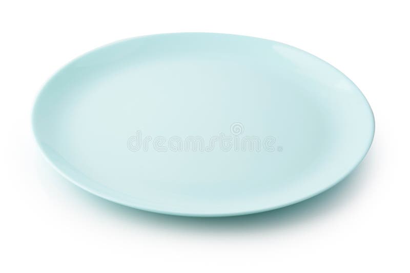 Flat Empty Plate Isolated on White Background Stock Photo - Image of ...