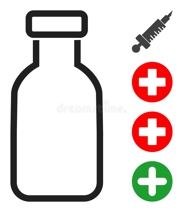 Flat Empty Vial Vector Icon Image Stock Vector - Illustration of bottle ...