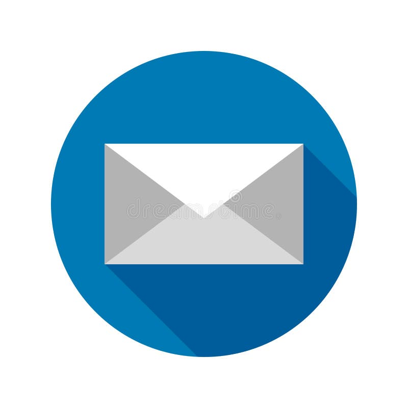 Flat Envelope Circle Icon stock vector. Illustration of communication ...