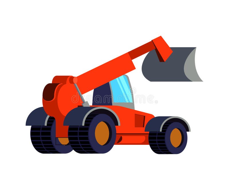 Flat Excavator Icon stock vector. Illustration of transport - 273318490