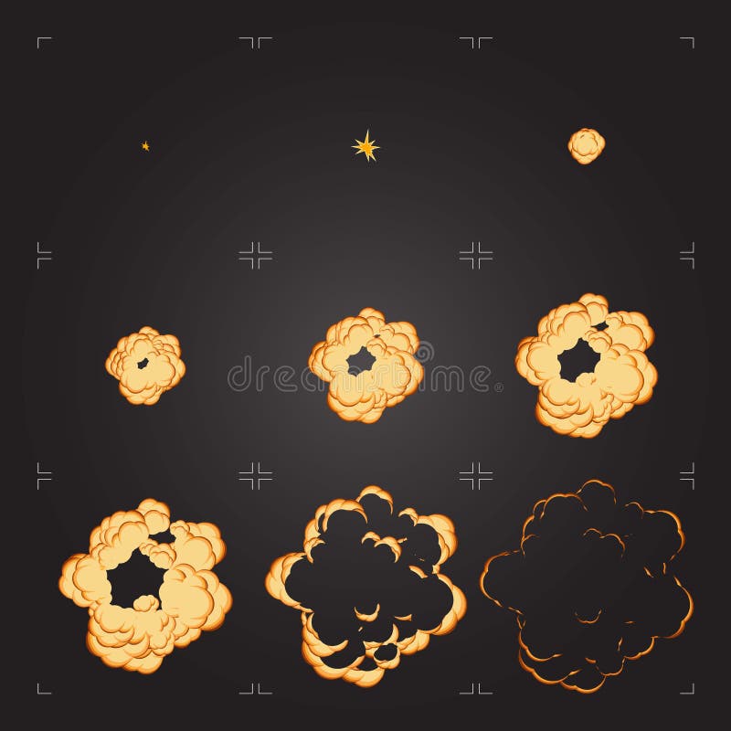 Cartoon Explosion Sprite Sheet Animation. Design Element for Game or ...