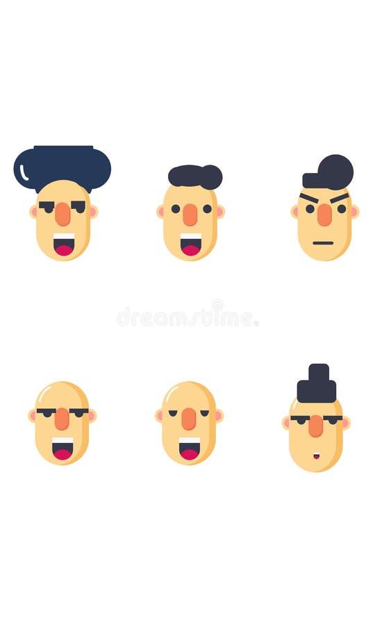 Flat face character stock vector. Illustration of happy - 146788539