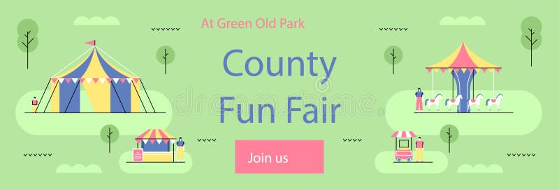 Flat Fair Celebration Horizontal Banners Set Vector Illustration Stock ...