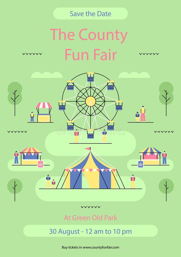 Flat Fair Celebration Vertical Poster Template Vector Illustration ...