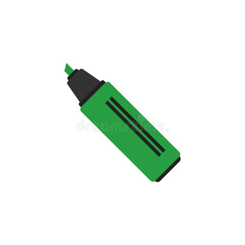 Flat Felt Tip Pen. Highlighter Marker Pen Stock Illustration ...